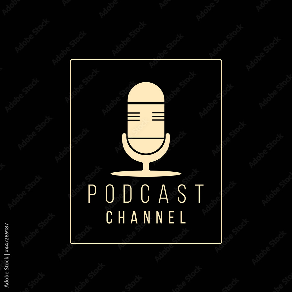 trendy luxury podcast or radio logo design with elegant minmalist using ...