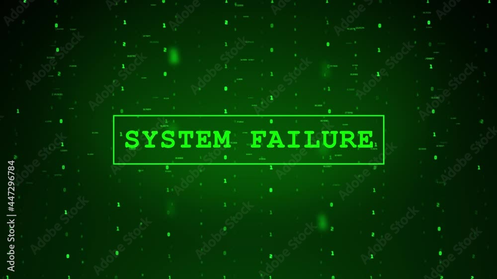 SYSTEM FAILURE error message flashing on screen Animation. computer, hacking attack. Computer ...