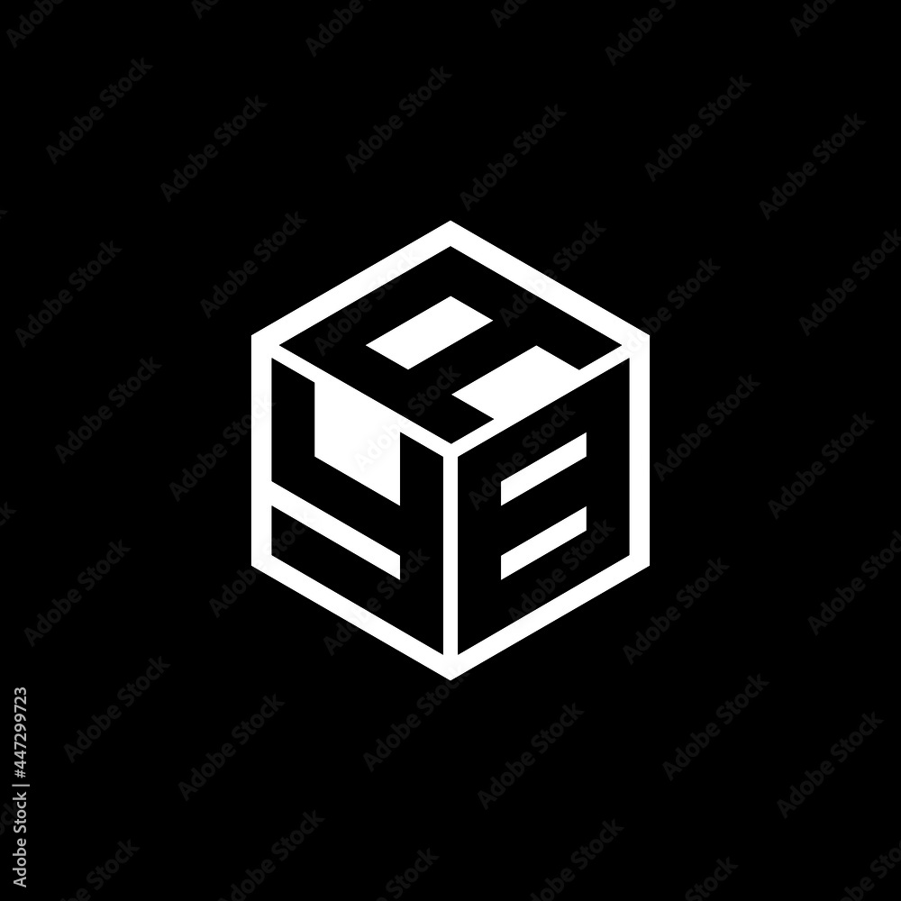 YBA letter logo design with black background in illustrator, cube logo ...