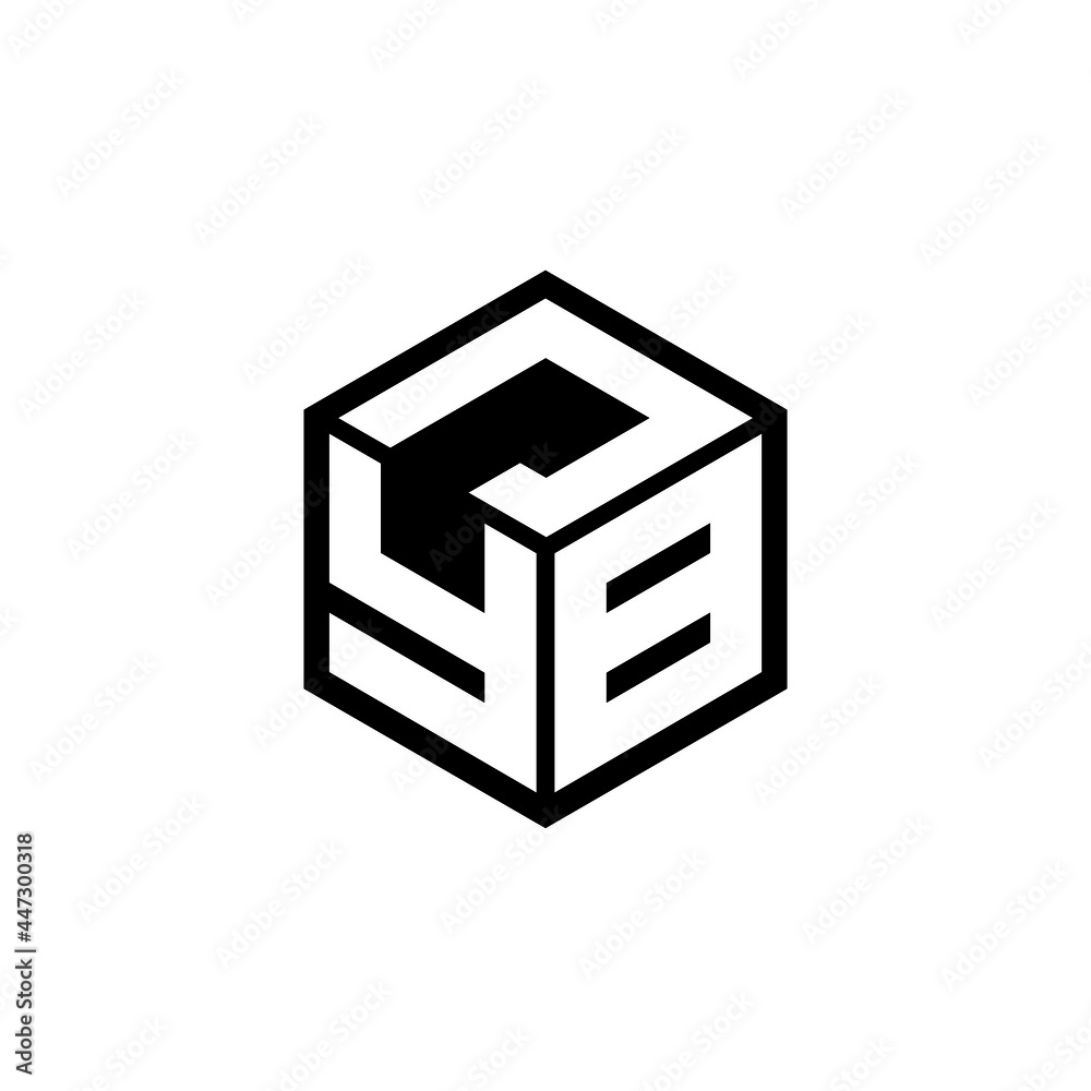 YBJ letter logo design with white background in illustrator, cube logo ...