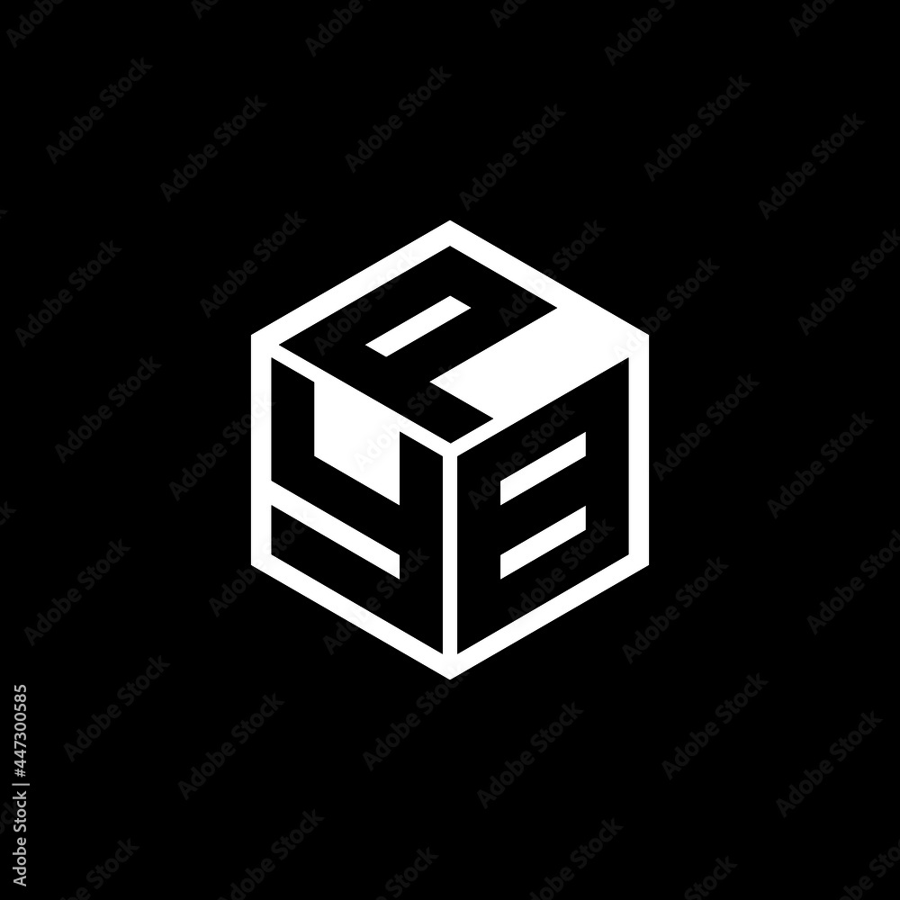 YBP letter logo design with black background in illustrator, cube logo ...