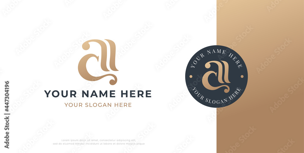 letter a c monogram serif logo design Stock Vector | Adobe Stock