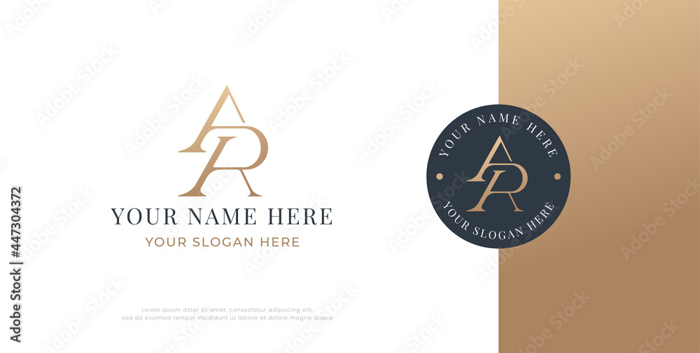 letter a r monogram serif logo design Stock Vector | Adobe Stock