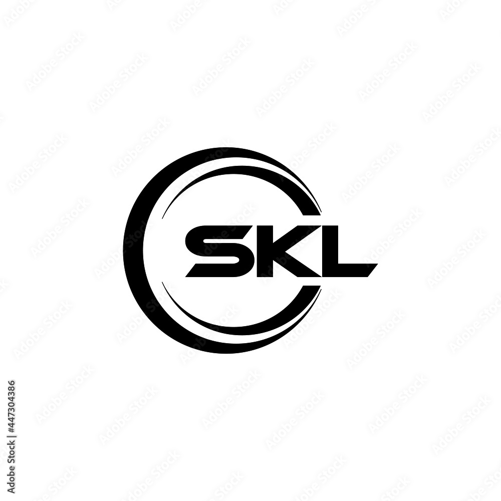 SKL letter logo design with white background in illustrator, cube logo ...