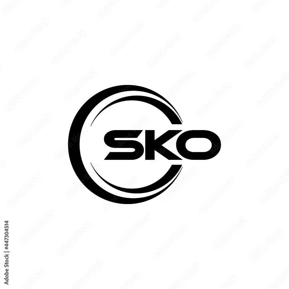 SKO letter logo design with white background in illustrator, cube logo ...