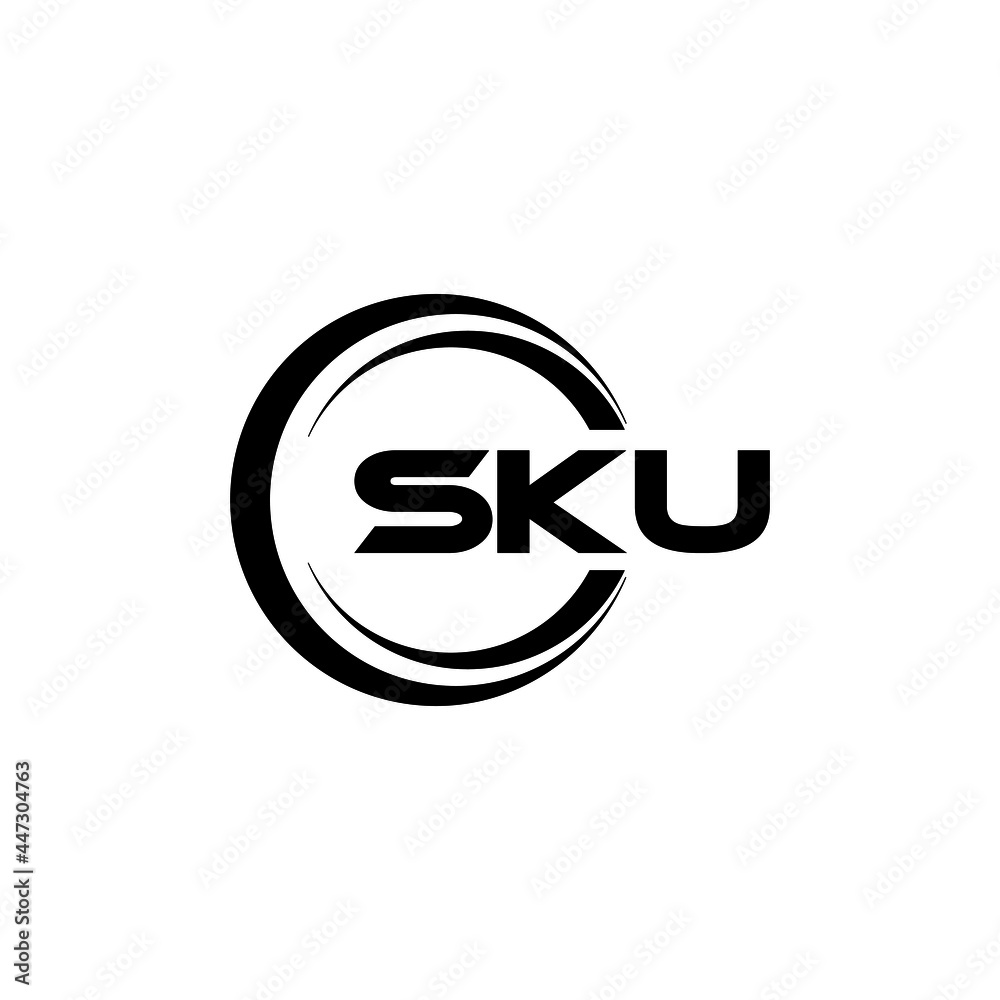 SKU letter logo design with white background in illustrator, cube logo ...