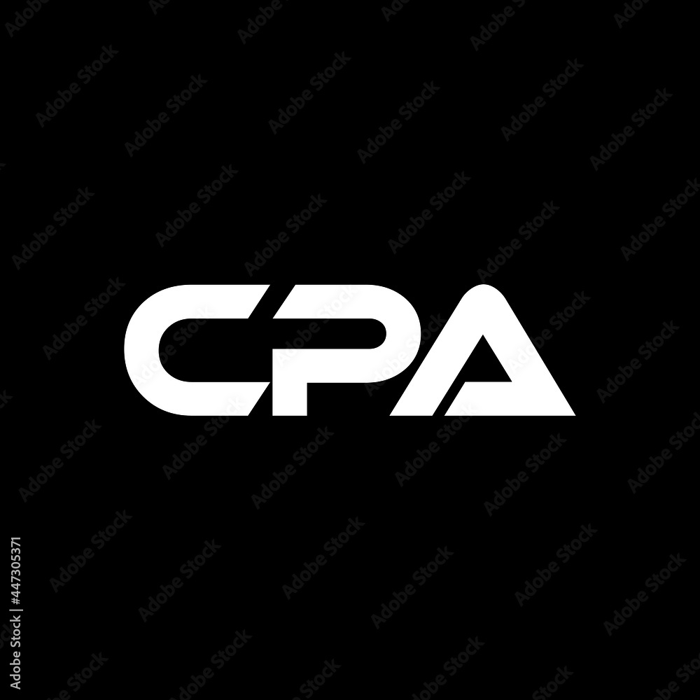 CPA letter logo design with black background in illustrator, vector ...