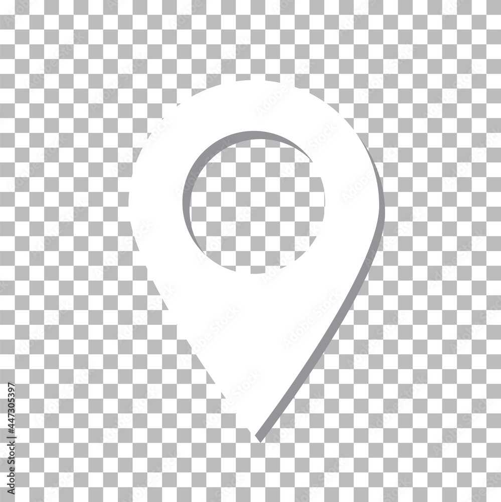 Map label icon on transparent background. Mark pointer sign. pin white ...