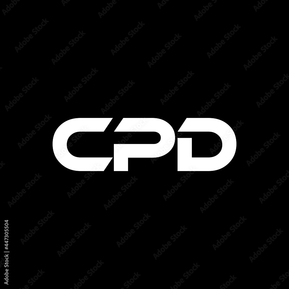 CPD letter logo design with black background in illustrator, vector ...