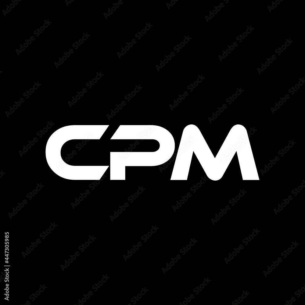 CPM letter logo design with black background in illustrator, vector ...