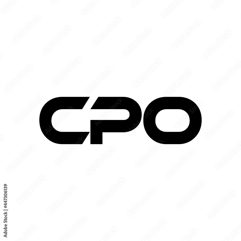 CPO letter logo design with white background in illustrator, vector ...