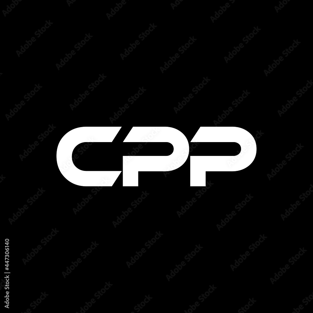 CPP letter logo design with black background in illustrator, vector ...