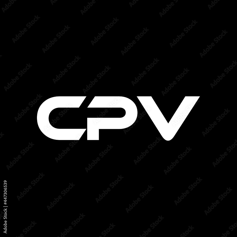 CPV letter logo design with black background in illustrator, vector ...