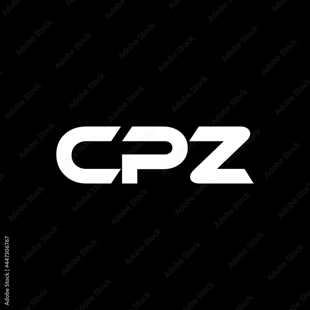 CPZ letter logo design with black background in illustrator, vector ...