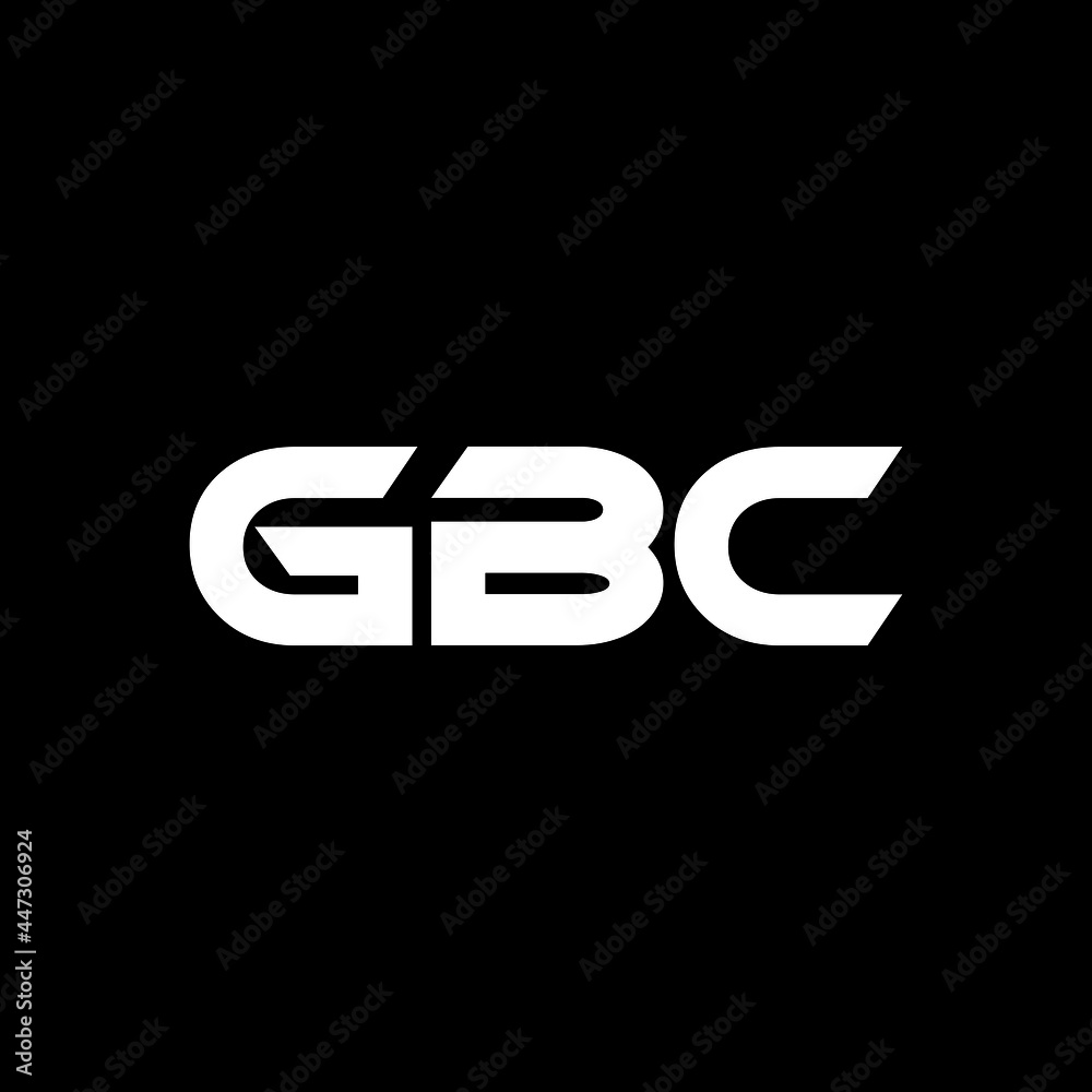 Vecteur Stock GBC letter logo design with black background in ...