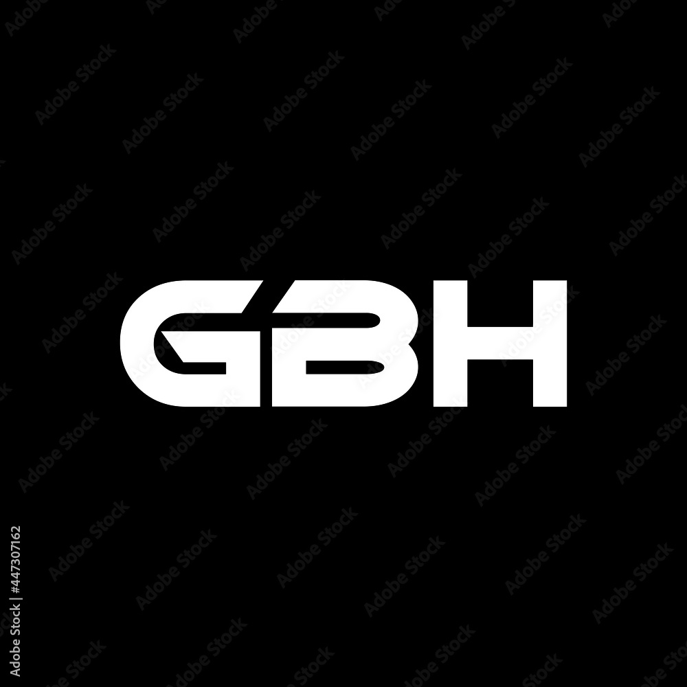 GBH letter logo design with black background in illustrator, vector ...