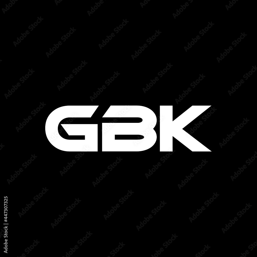 GBK letter logo design with black background in illustrator, vector ...
