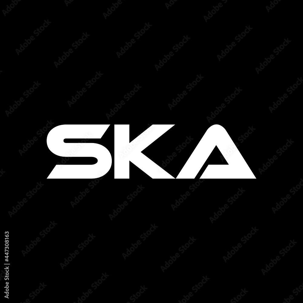 SKA letter logo design with black background in illustrator, vector ...
