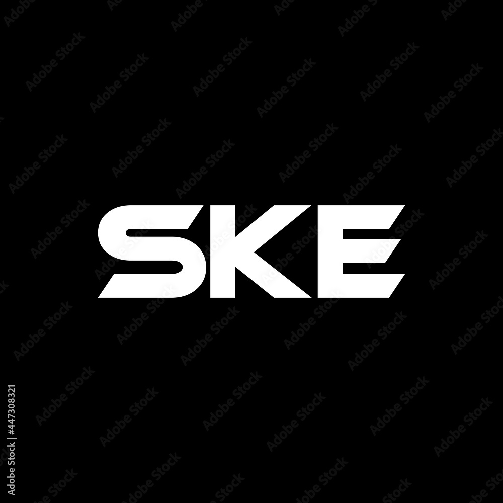 SKE letter logo design with black background in illustrator, vector ...