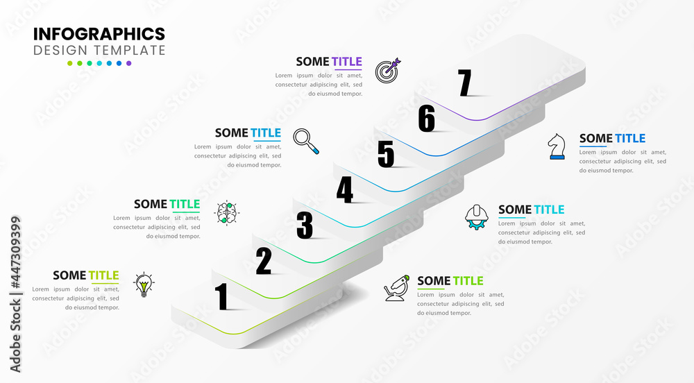 Infographic design template. Business concept with 7 steps Stock Vector ...
