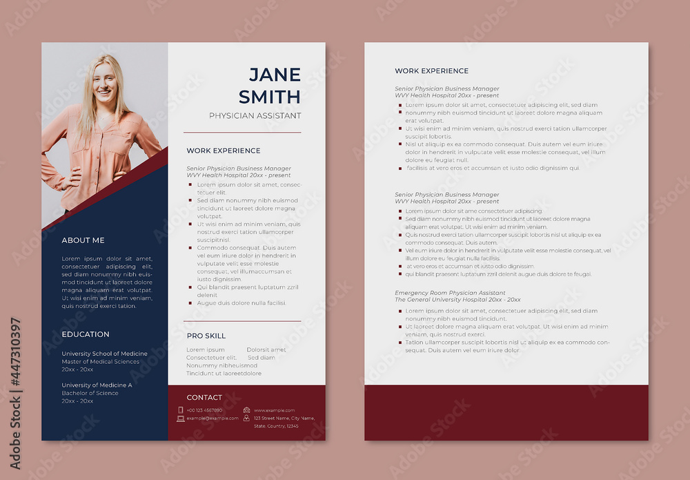 Printable Resume Layout Stock Template | Adobe Stock