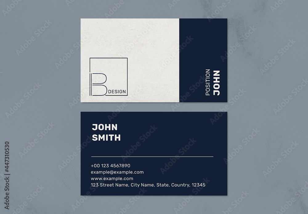 Business Card Layout with Minimal Logo Design Stock Template | Adobe Stock