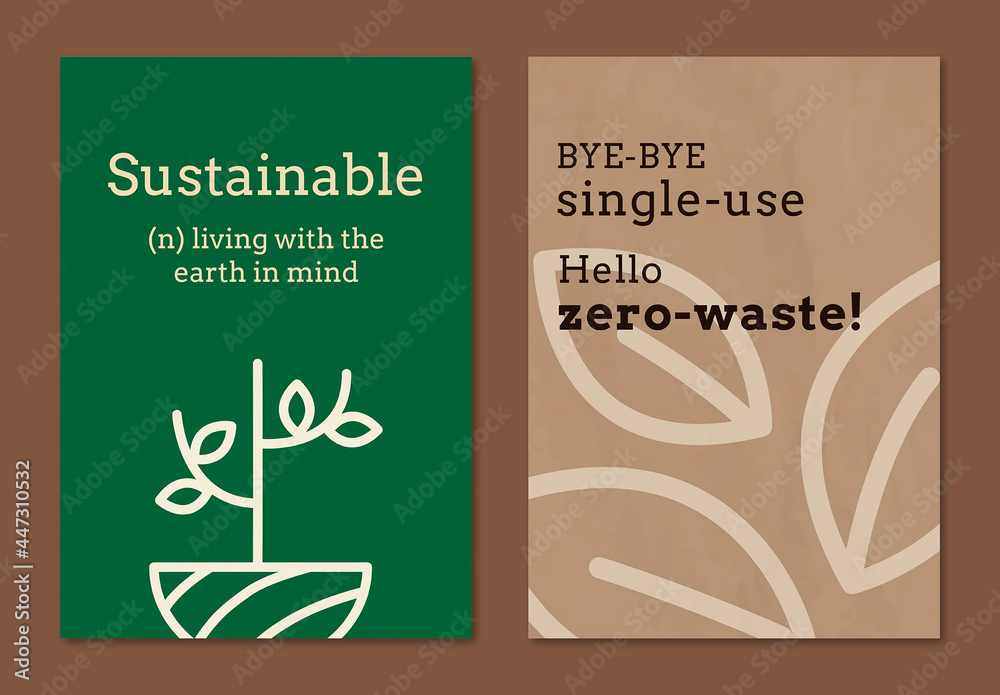 Sustainability Poster Layout with Text Stock Template | Adobe Stock