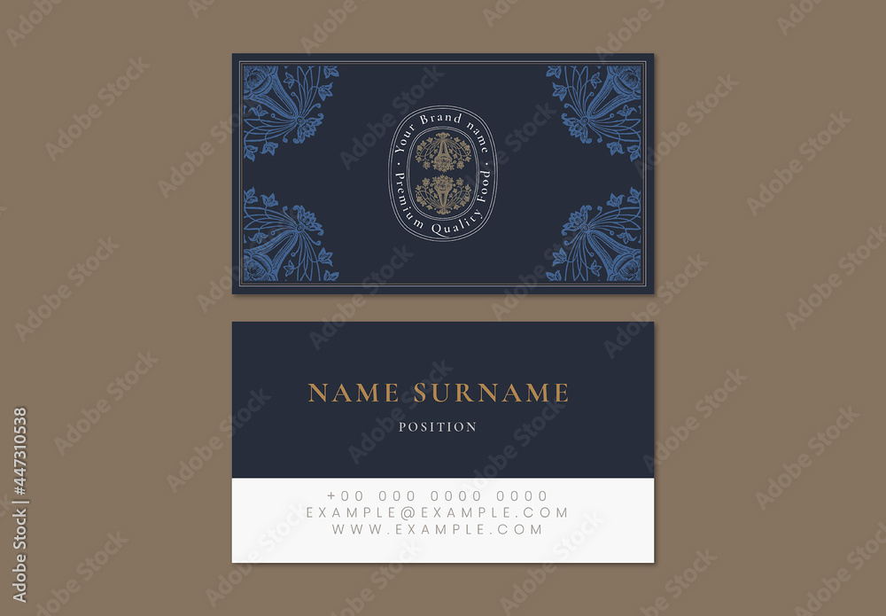 Aesthetic Business Card Layout Stock Template | Adobe Stock