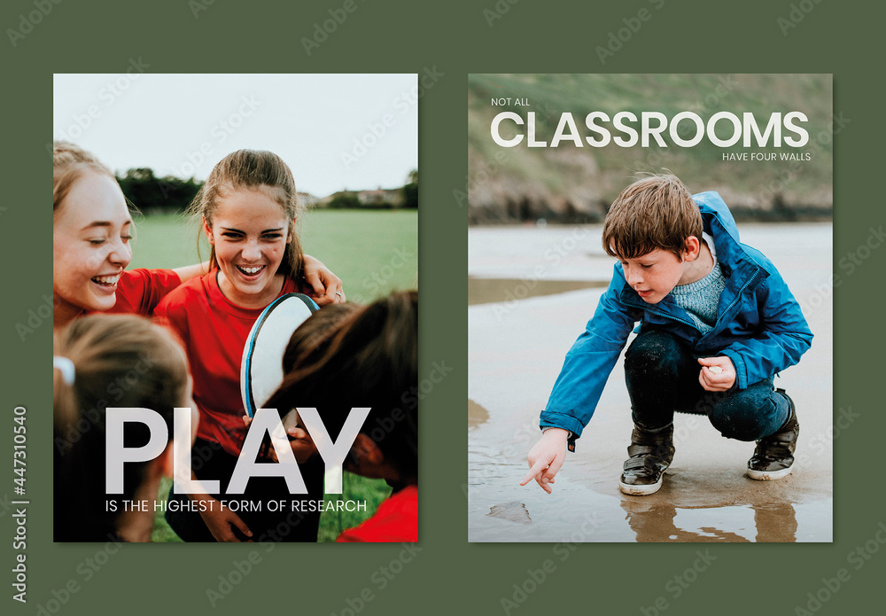 Education Poster Layout Set Stock Template | Adobe Stock