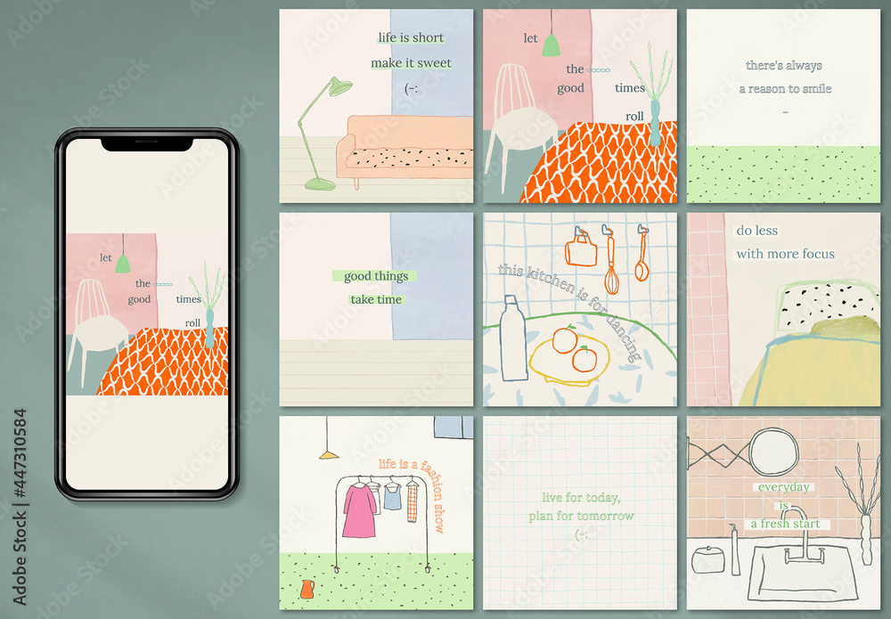 Editable Motivational Quote Layout Set Stock Template | Adobe Stock
