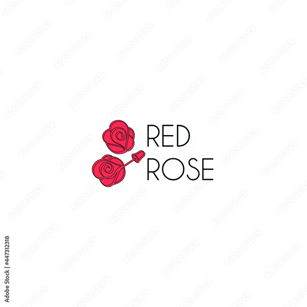 red rose logo , combination logo red rose, beauty logo Stock Vector ...