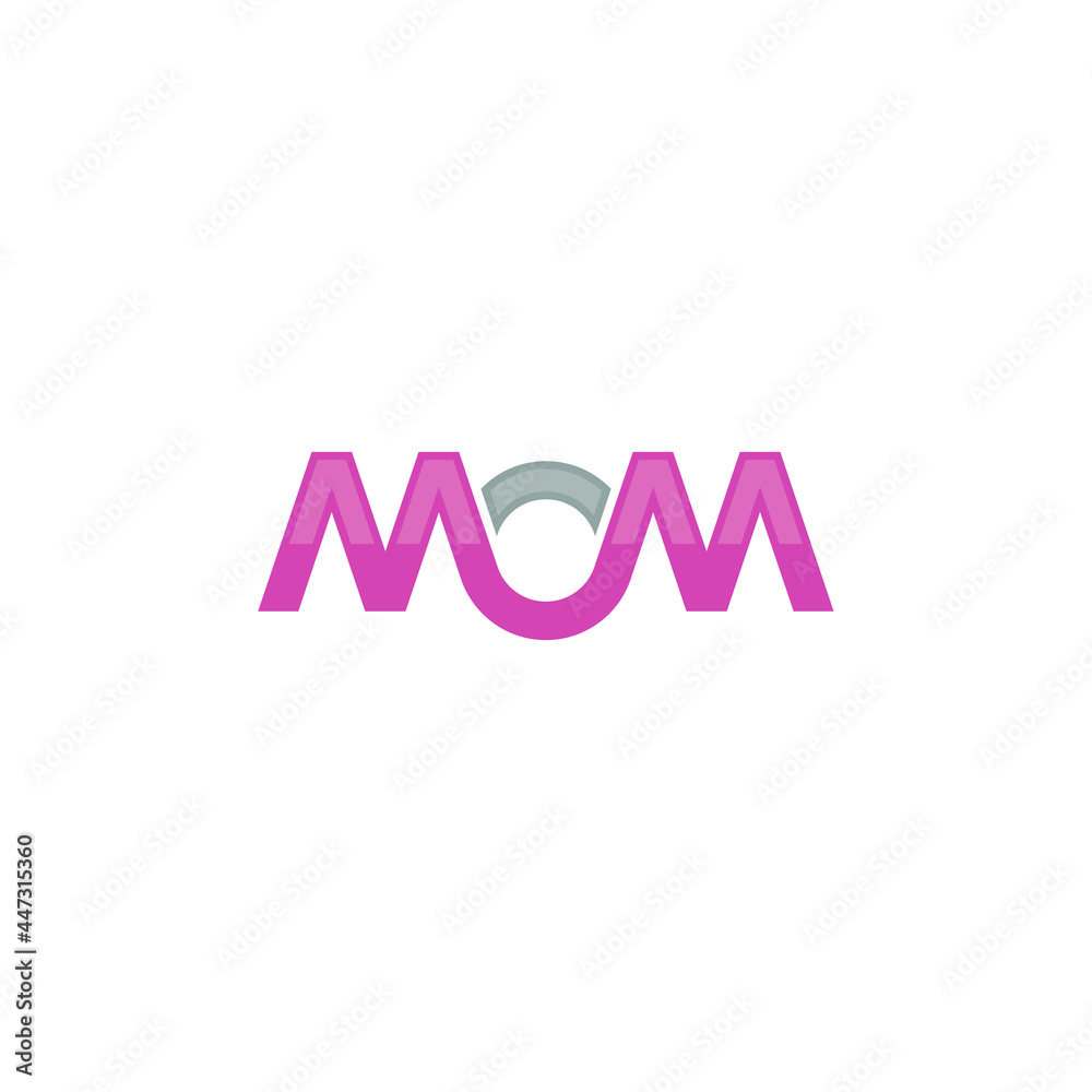 Letter MOM Logo Design. Mom Care Symbol. Vector Illustration. Stock ...