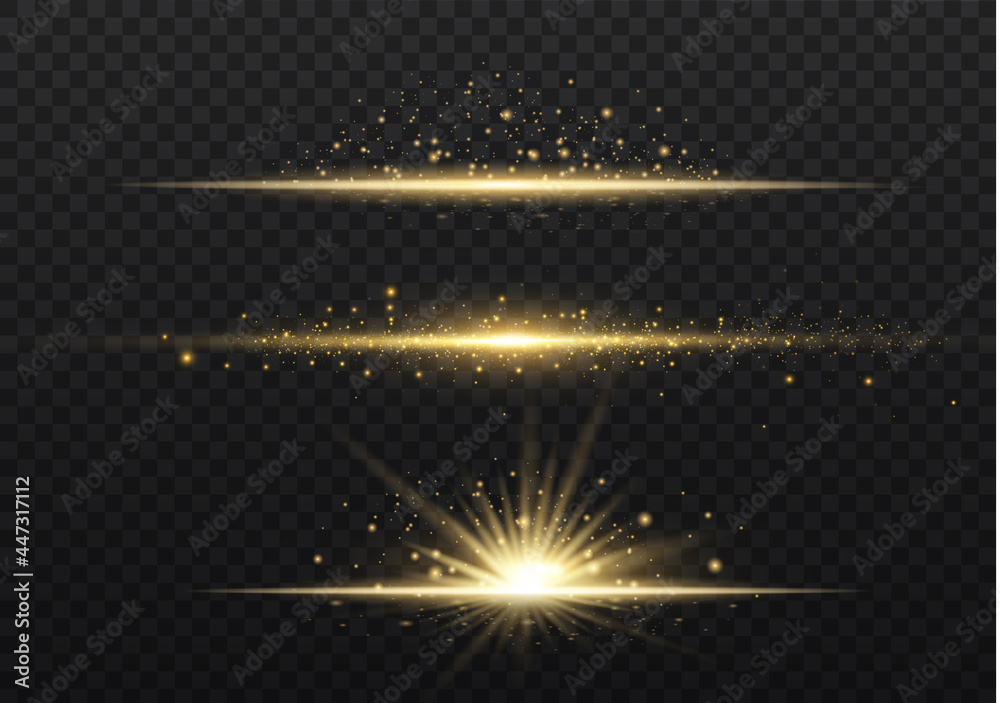 Laser beams, horizontal light rays, yellow line. Stock Vector | Adobe Stock