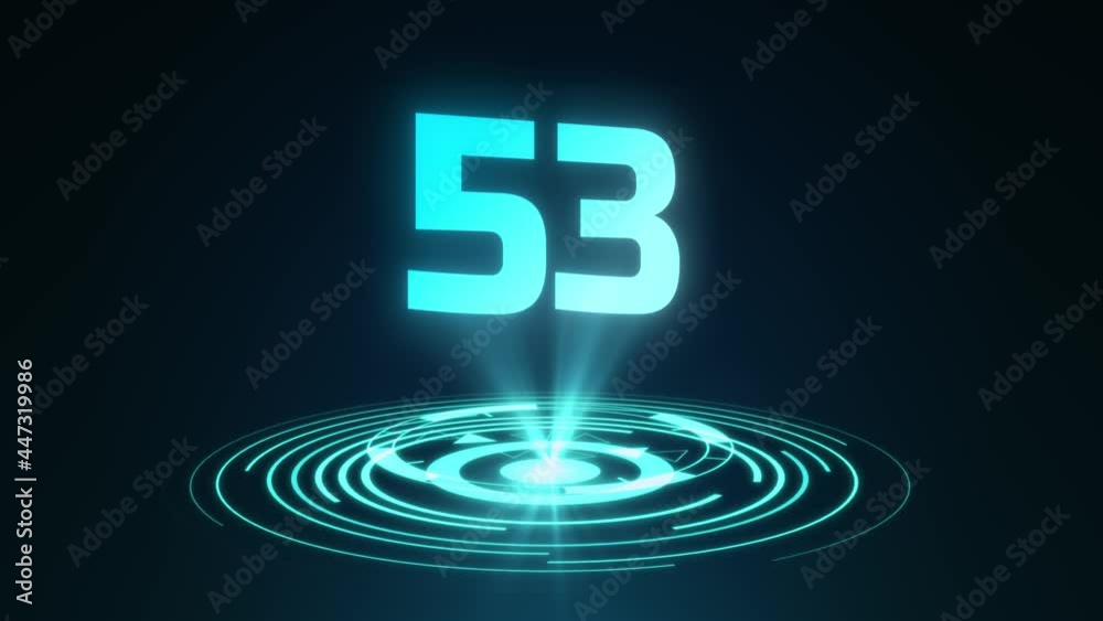 Digital Futuristic HUD With Countdown. Rotating Elements Red and Blue ...
