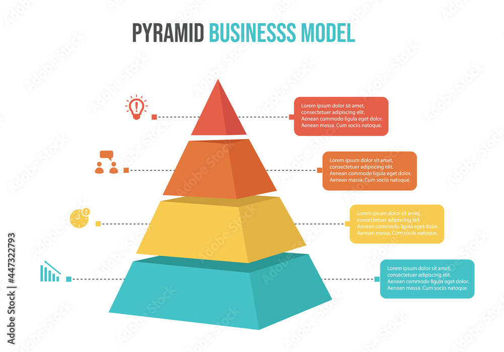 Pyramid Infographics. Funnel Pyramid with 5 charts Stock Vector | Adobe ...