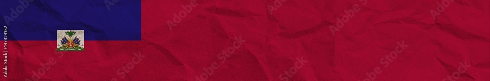 Haiti Long Horizontal Banner Flag Paper Texture Effect Illustration ...