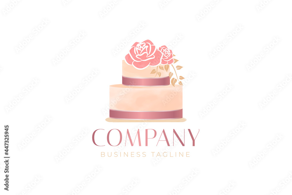 Elegant Cake Logo Design Stock Vector | Adobe Stock