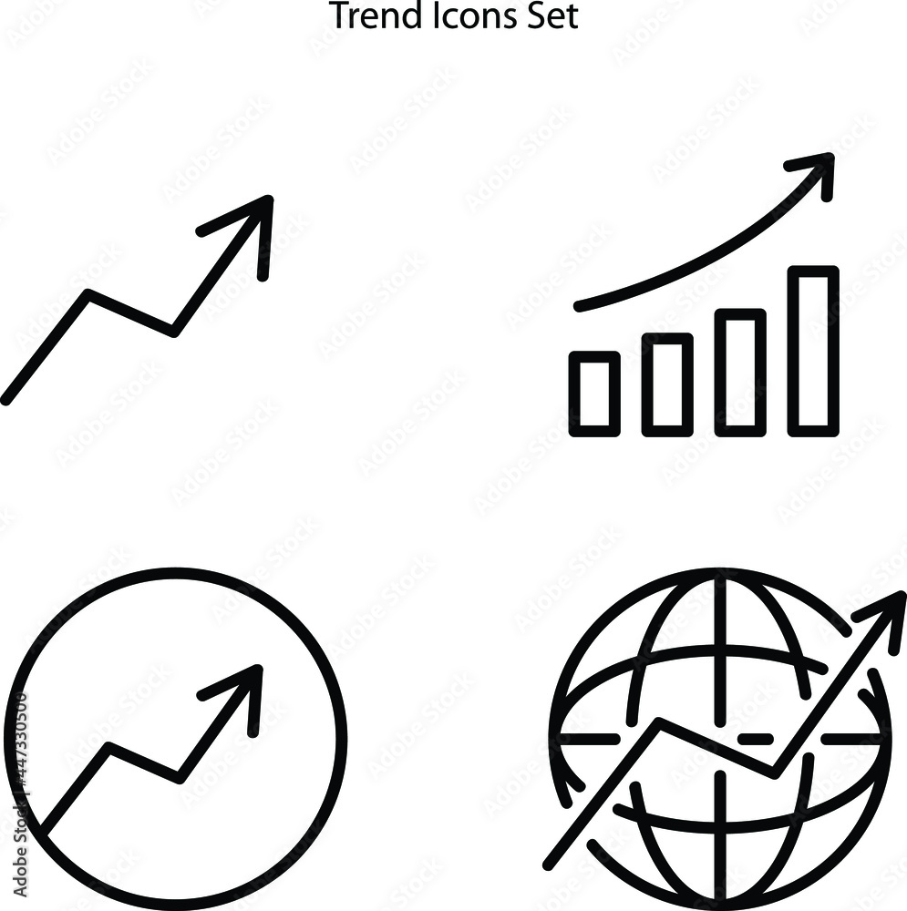 trending icons set isolated on white background from. trending icon ...