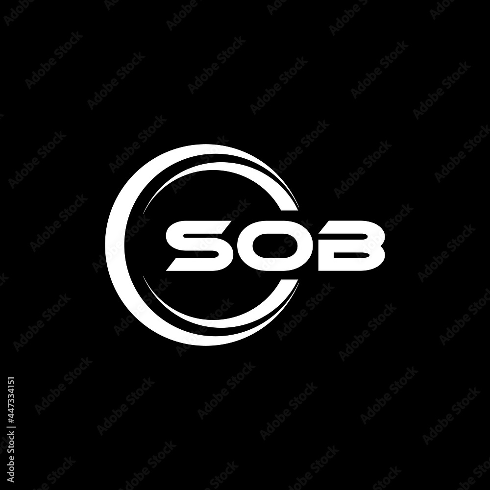Vecteur Stock SOB letter logo design with black background in ...