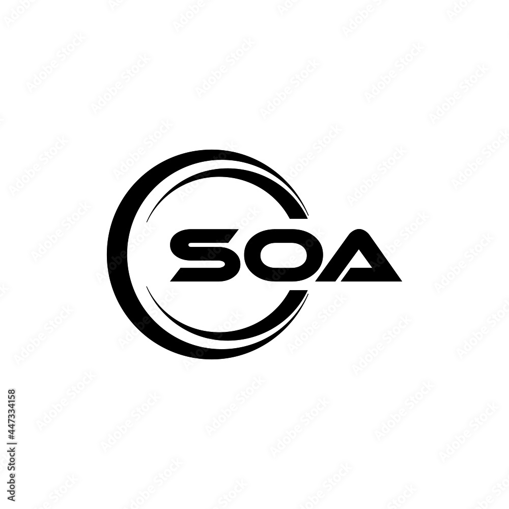 SOA letter logo design with white background in illustrator, cube logo ...