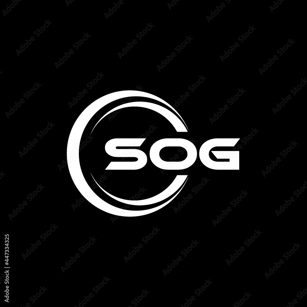 SOG letter logo design with black background in illustrator, cube logo ...