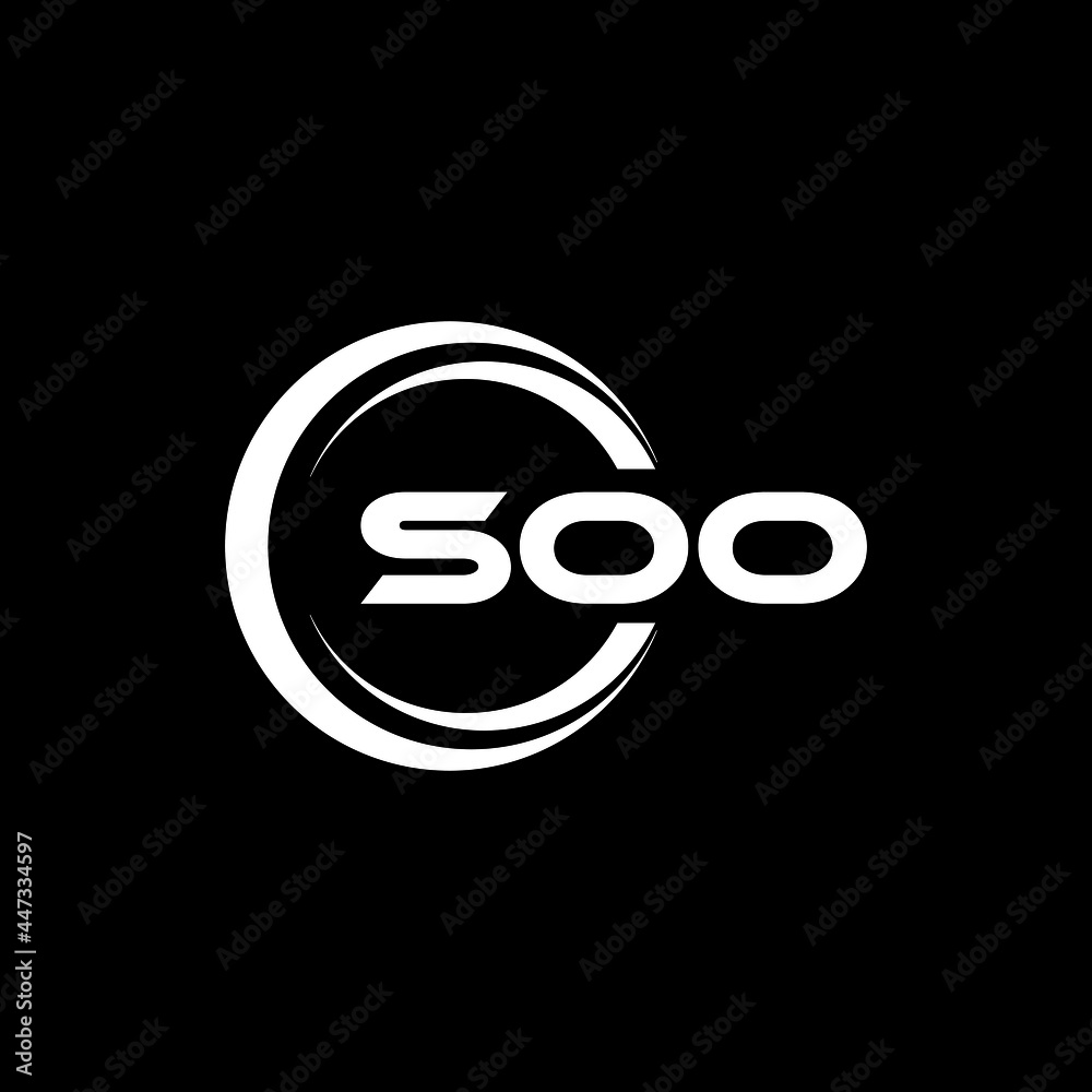 SOO letter logo design with black background in illustrator, cube logo ...