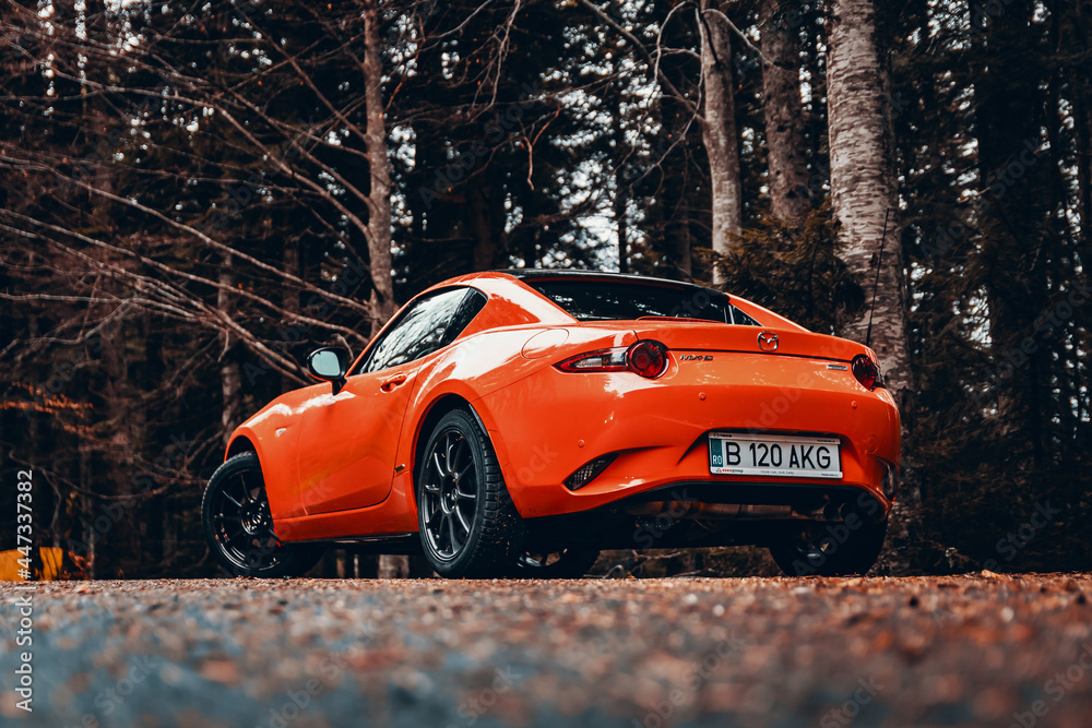 Mazda MX-5 ND RF 30th Anniversary edition Miata rear end shot, stop ...