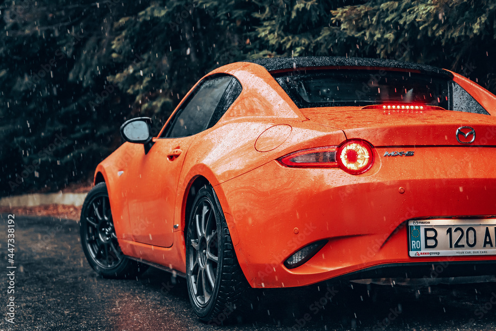 Mazda MX-5 ND RF 30th Anniversary edition Miata rear end shot, stop ...