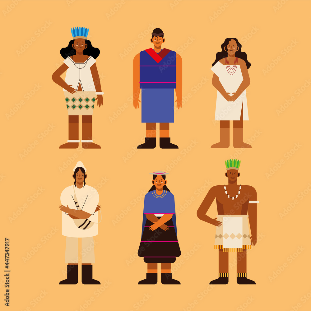 indigenous people and traditional cloth Stock Vector | Adobe Stock