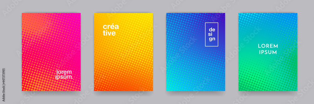 Color gradient pattern background, geometric halftone abstract trendy ...