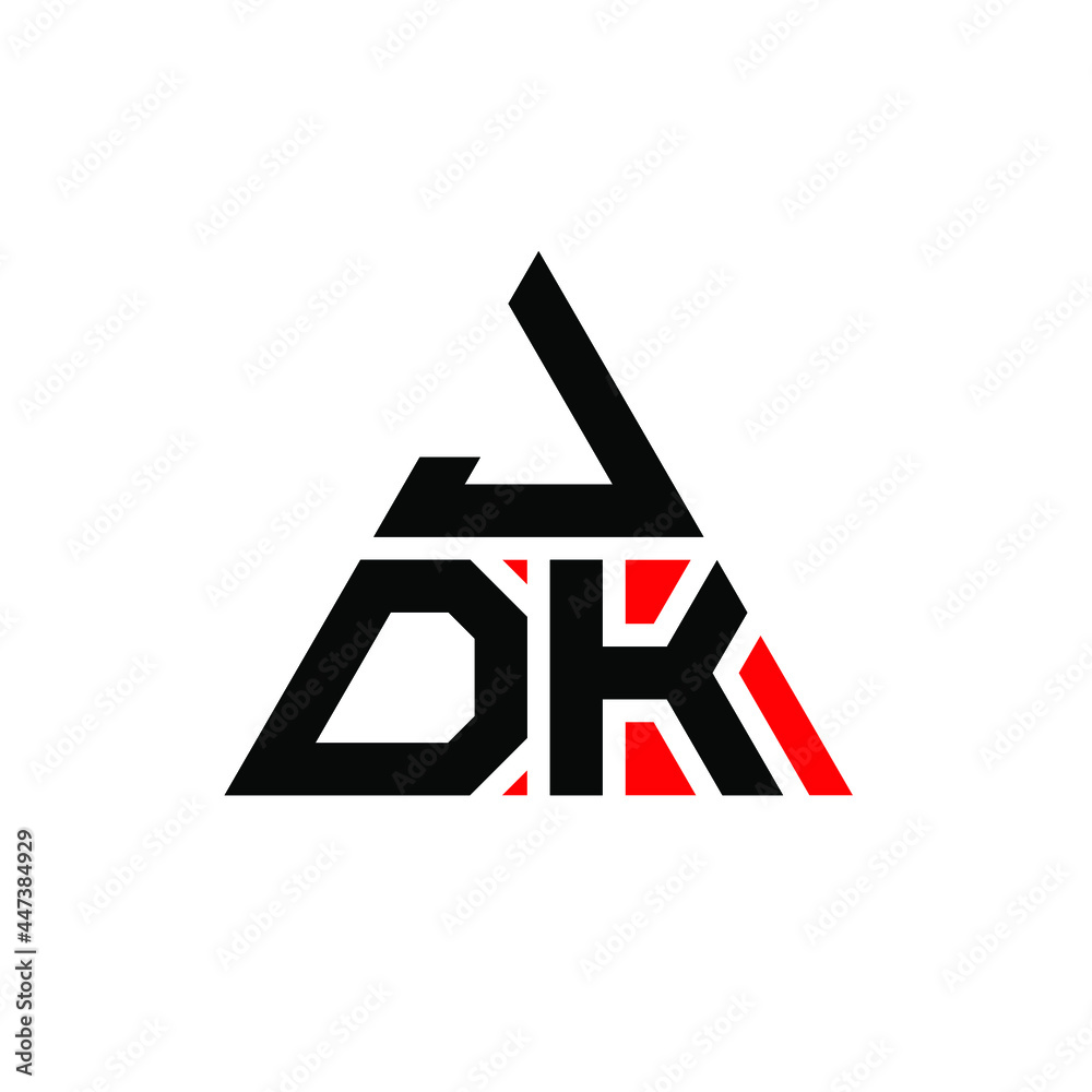 JDK triangle letter logo design with triangle shape. JDK triangle logo ...