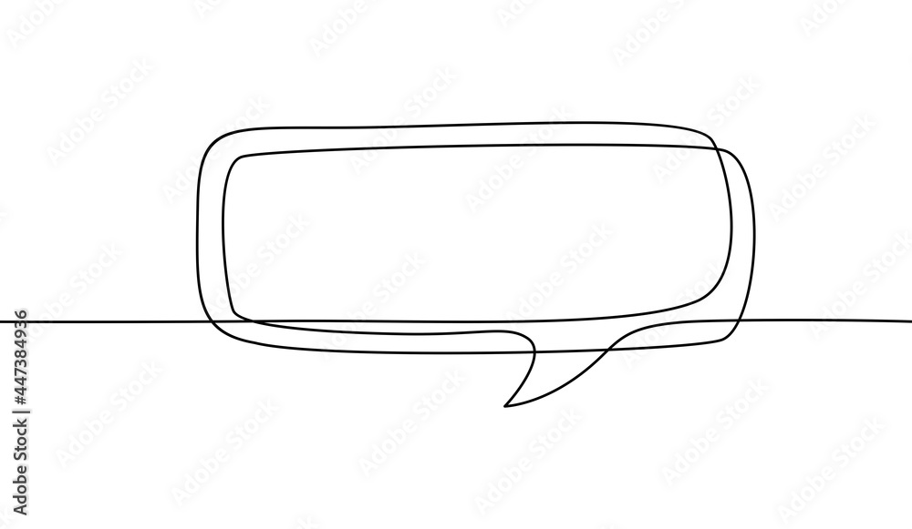Continuous one line drawing of speech bubble. vector illustration made ...