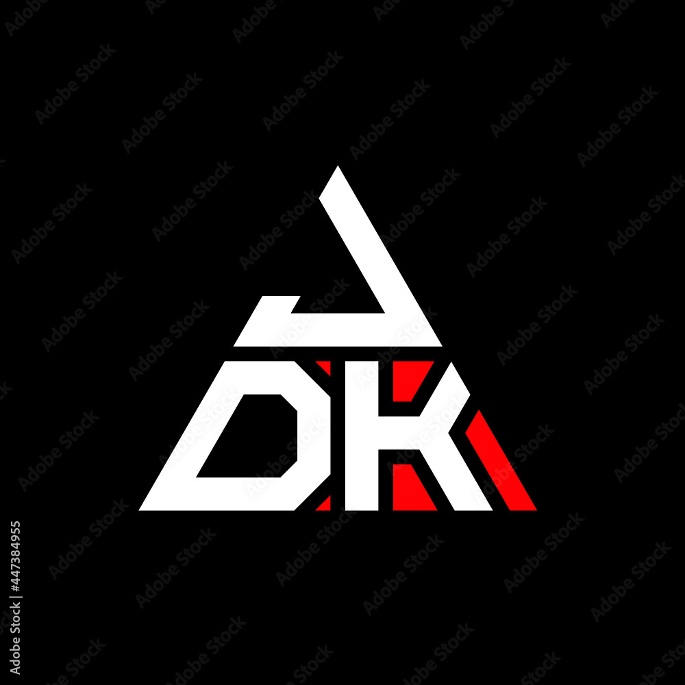 JDK triangle letter logo design with triangle shape. JDK triangle logo ...