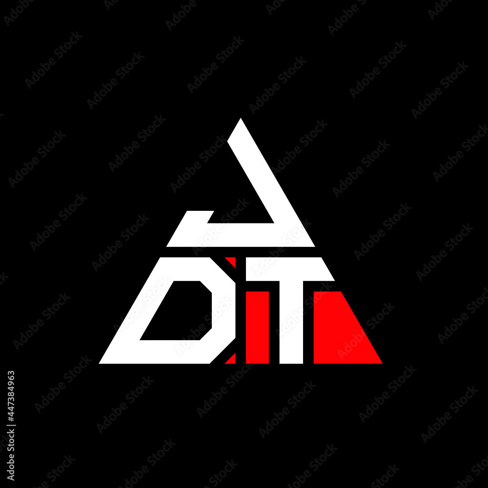 JDT triangle letter logo design with triangle shape. JDT triangle logo ...